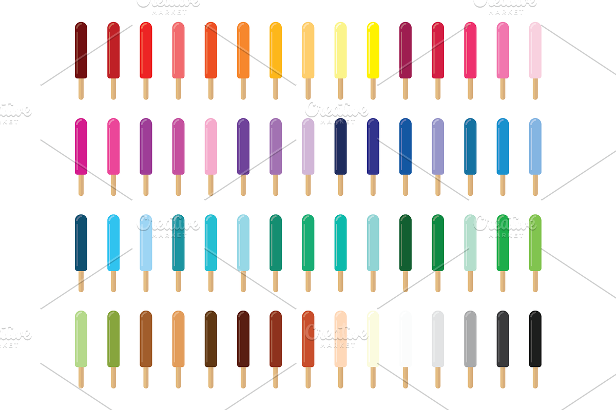 Popsicles & Ice Pops Clip Art Set, a Food Illustration by Running With ...