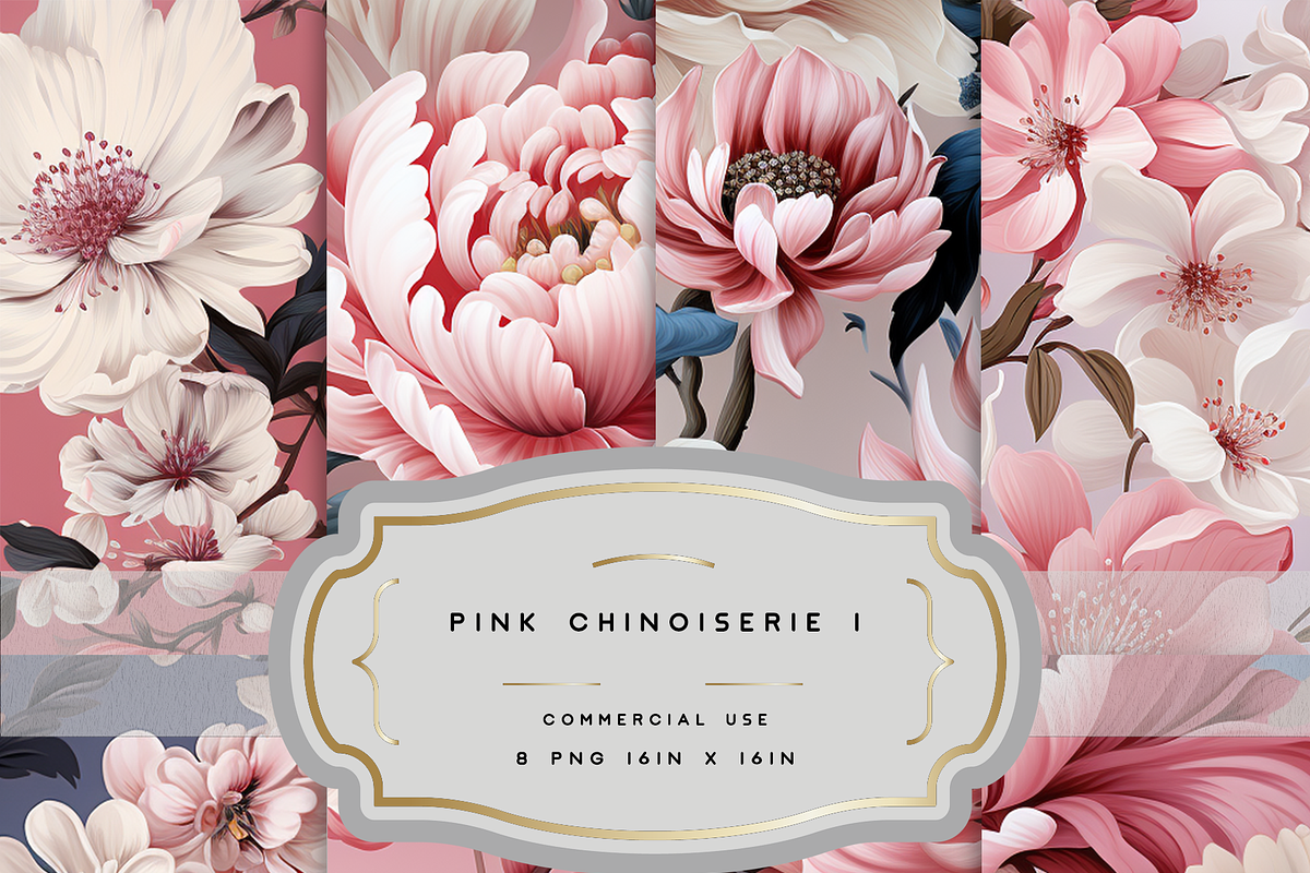 PINK CHINOISERIE Seamless Bundle 1, a Texture Illustration by ...