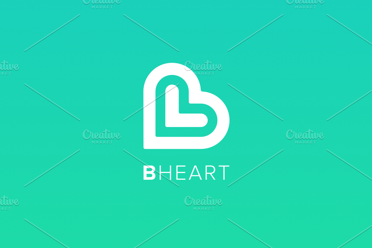 B Heart logo, a Branding & Logo Template by EC Creative