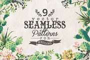 9 Vector seamless patterns, a Pattern Graphic by Graphic Box