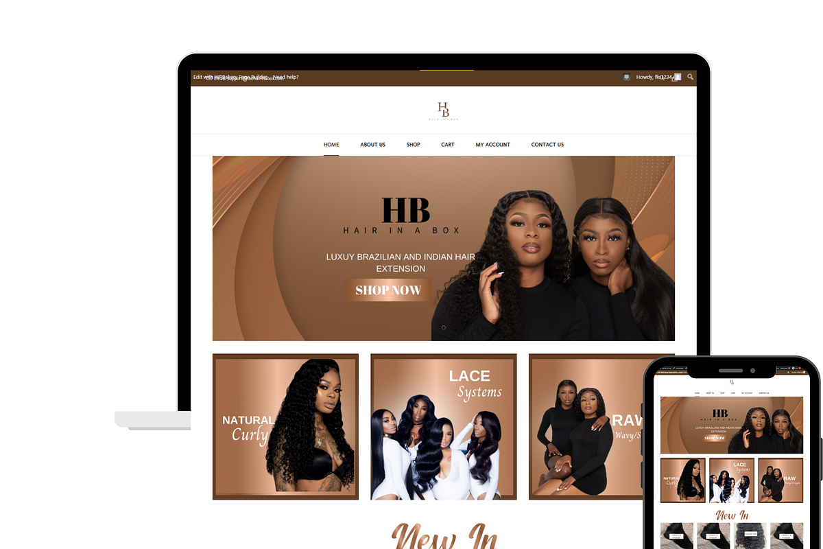DIY WIG and Hair Website Banner, a Landing Page Template by Foedesigner