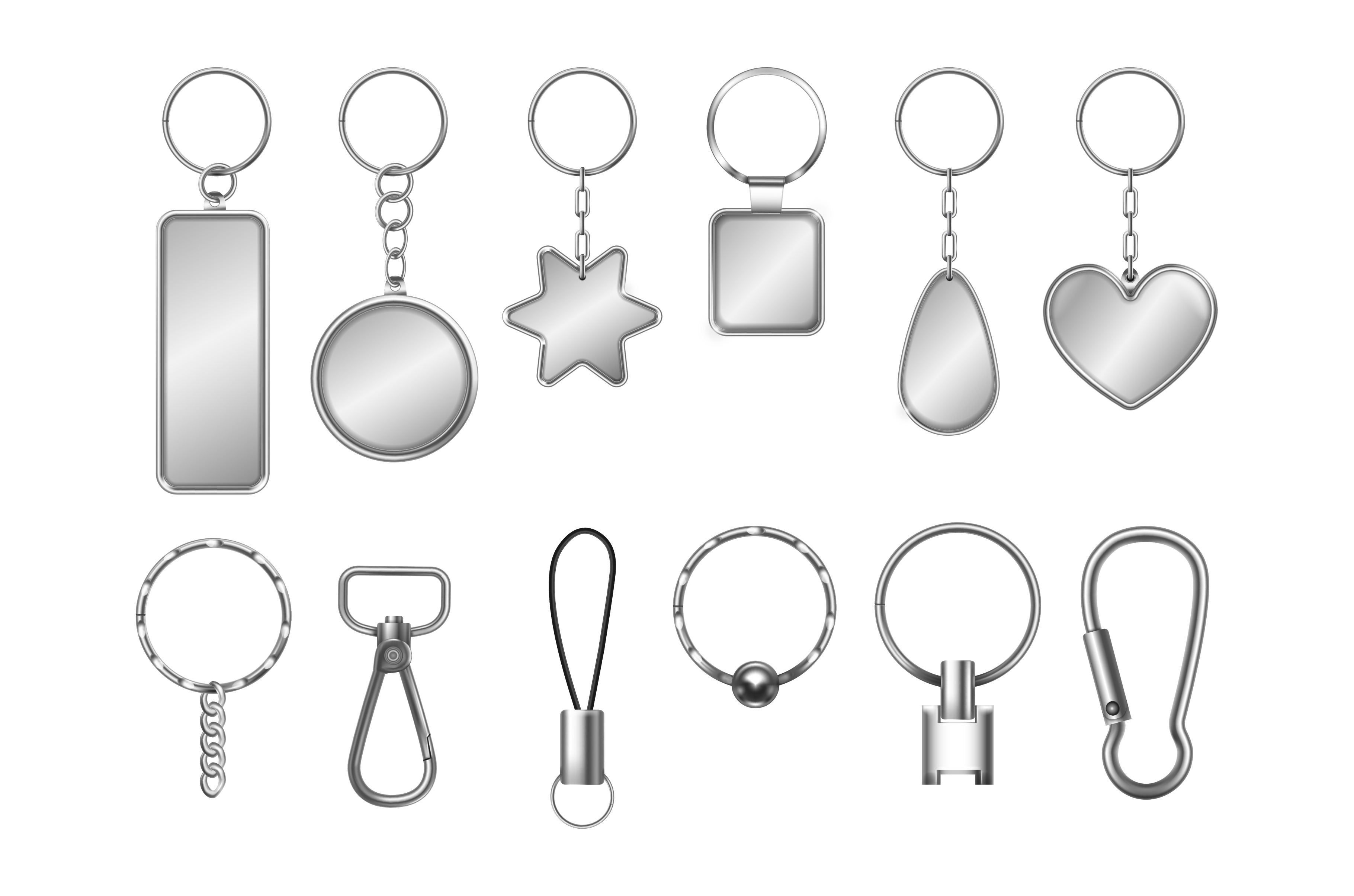 Realistic keyring. Metal key door, a Background Graphic by Stock-Smart ...