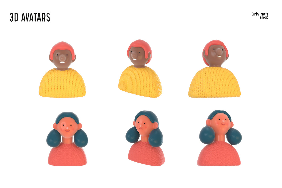 3D Avatars, a Templates & Theme by Grivina's shop