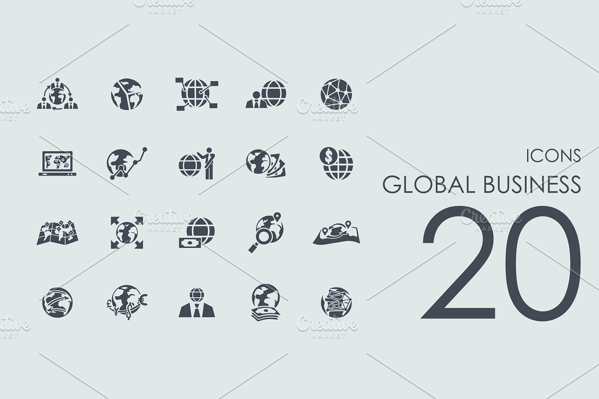 20 Global Business icons, an Icon by Palau