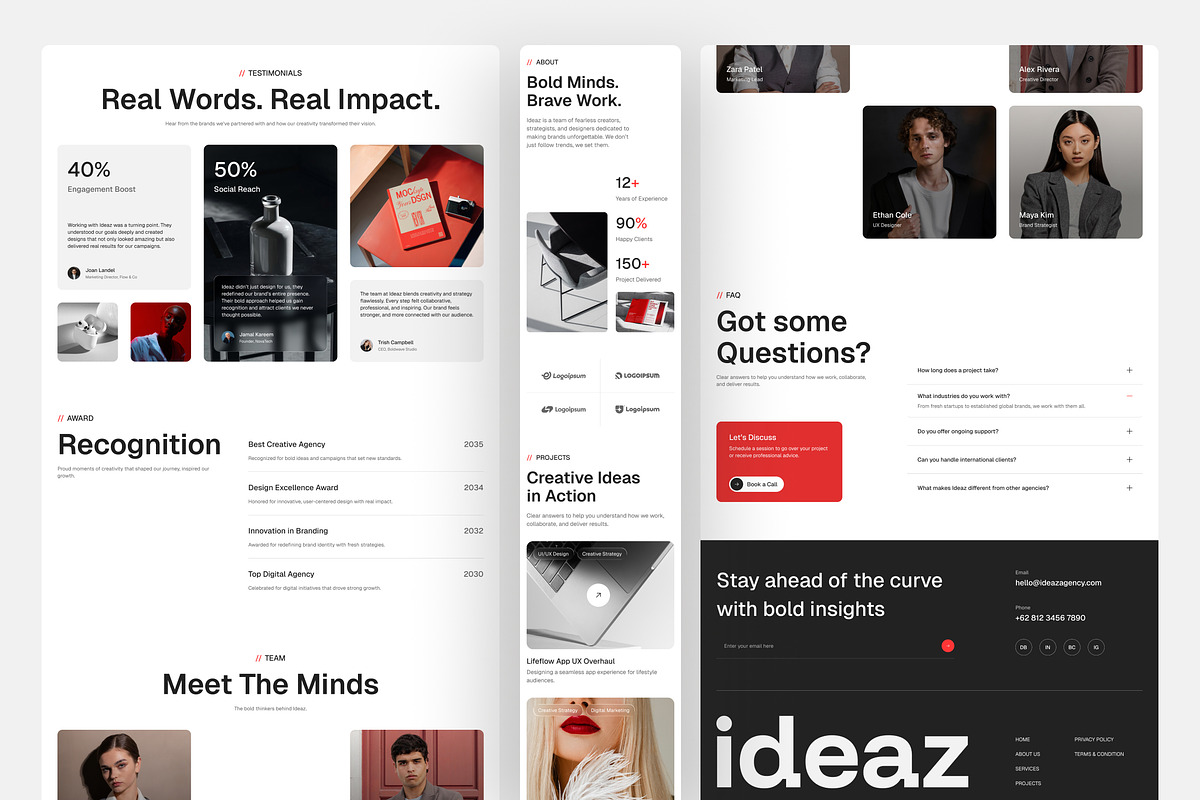 Ideaz - Creative Agency Landing Page, an UI Kit Template by peterdraw
