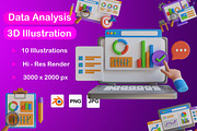 3D Illustration of Data Analysis