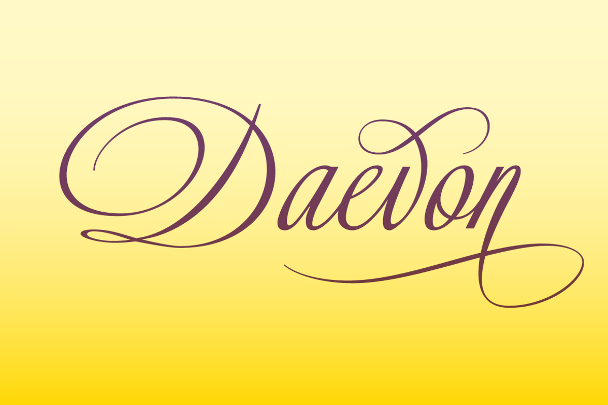 Daevon, a Script Font by Eurotypo