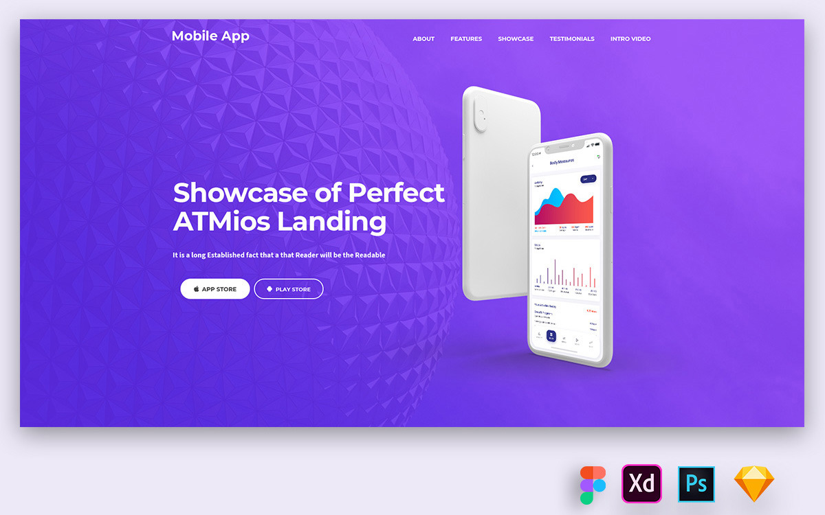 Mobile App - Banner and Landing Page, a Marketing Template by 3djagan