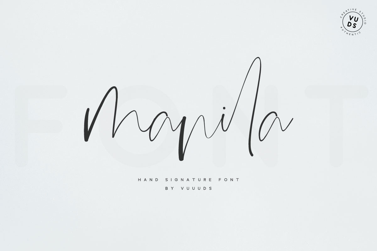 Manila, a Script Font by vuuuds