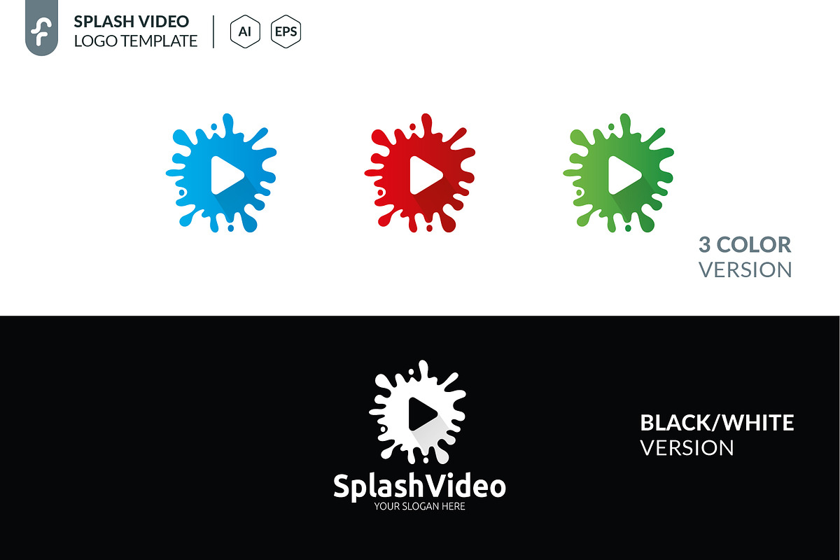 Splash Video Logo, a Branding & Logo Template by ft.studio