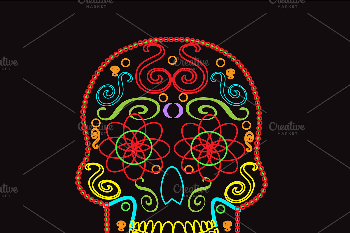 Skull vector neon, an Icon by TeaGraphicDesign | Creative Market
