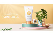 Sunscreen ad template, a Flyer Template by TotallypicRF
