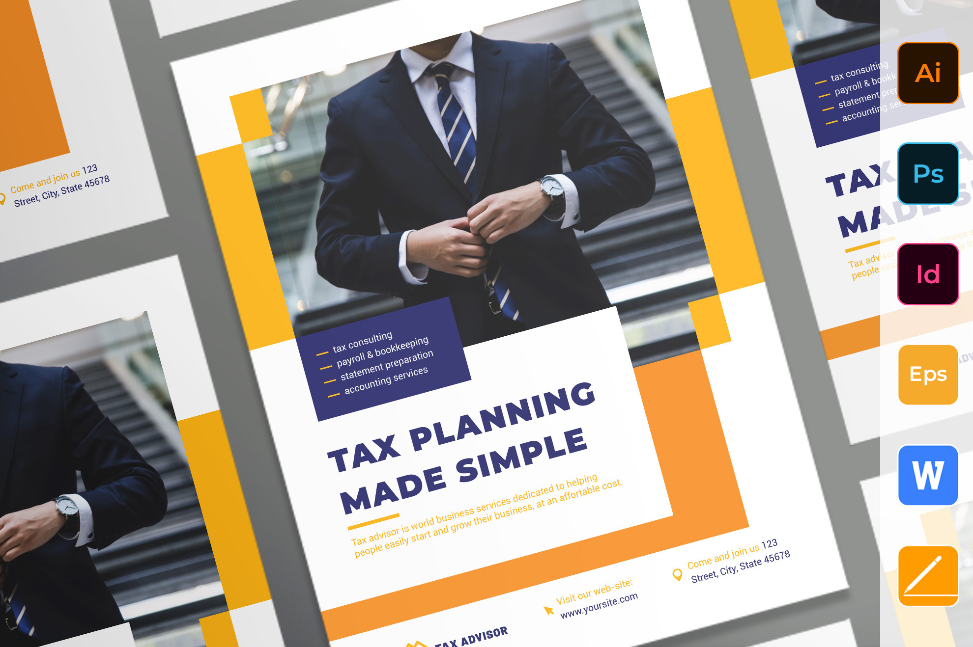 Tax Advisor Poster, a Flyer Template by TemplatesNow!