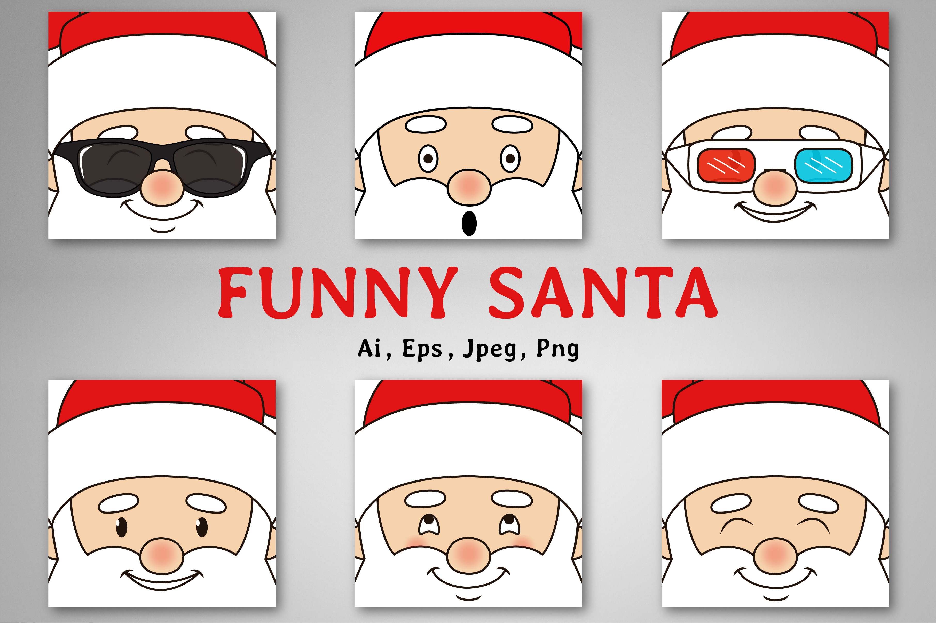 Funny Santa, a Card Template by Alla_Ri_Shop
