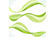 Set of abstract green wave, an Illustration by Valenty