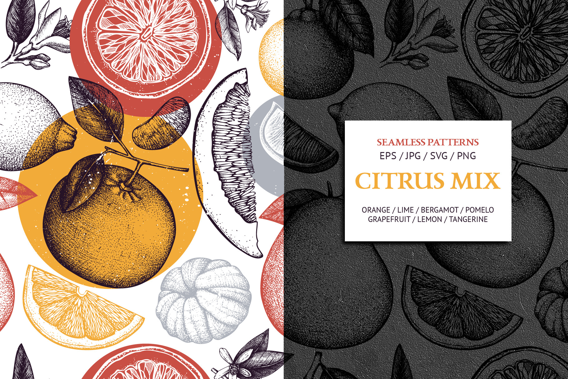 Citrus Mix - Seamless Patterns Set | Graphic Patterns ~ Creative Market