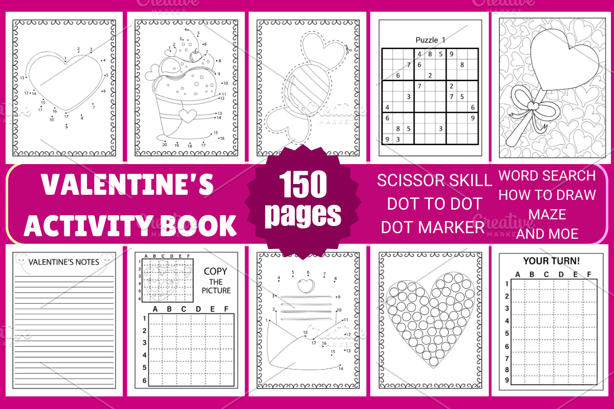 Valentine’s Activity Book V 1, a Seasonal Illustration by Design Haven