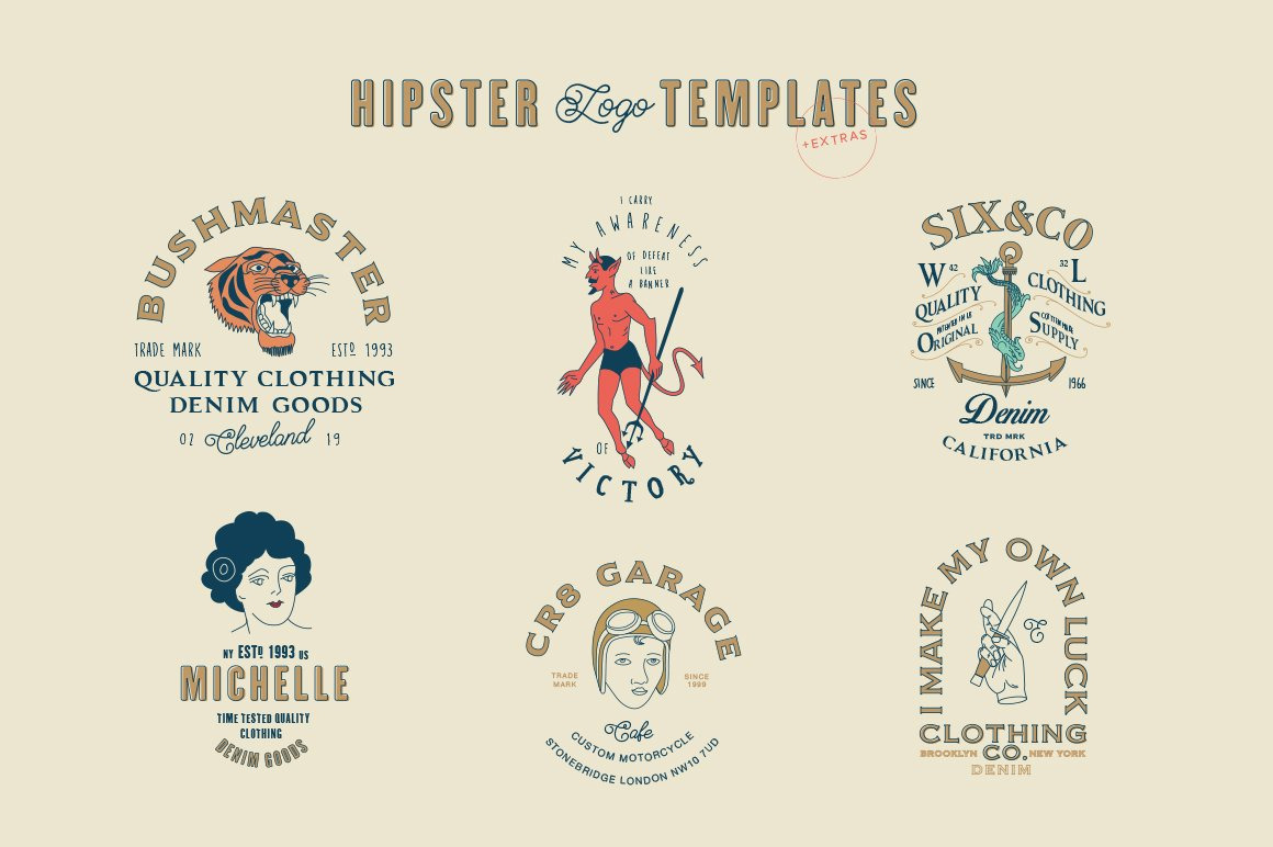 16 Hipster Logo Templates, a Branding & Logo Template by Liviu