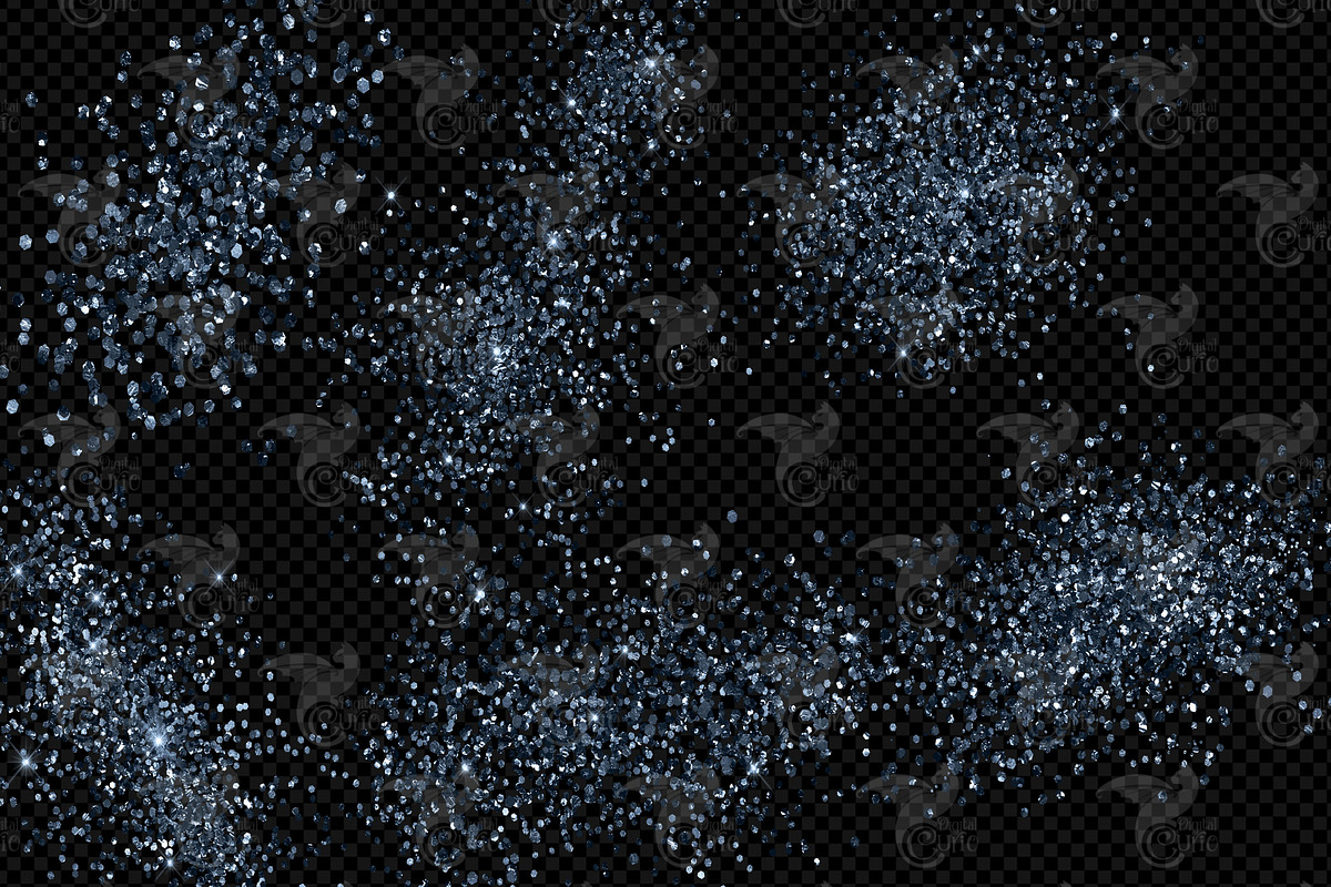 Chunky Navy Blue Glitter Overlays, an Illustration by Digital Curio