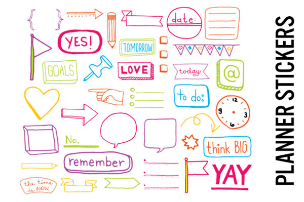 Planner Calendar Stickers Clipart, an Education Illustration by Pepper