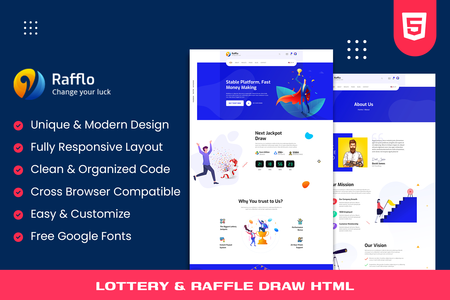 Rafflo - Lottery & Raffle Draw HTML, a HTML Template by THESOFTKING