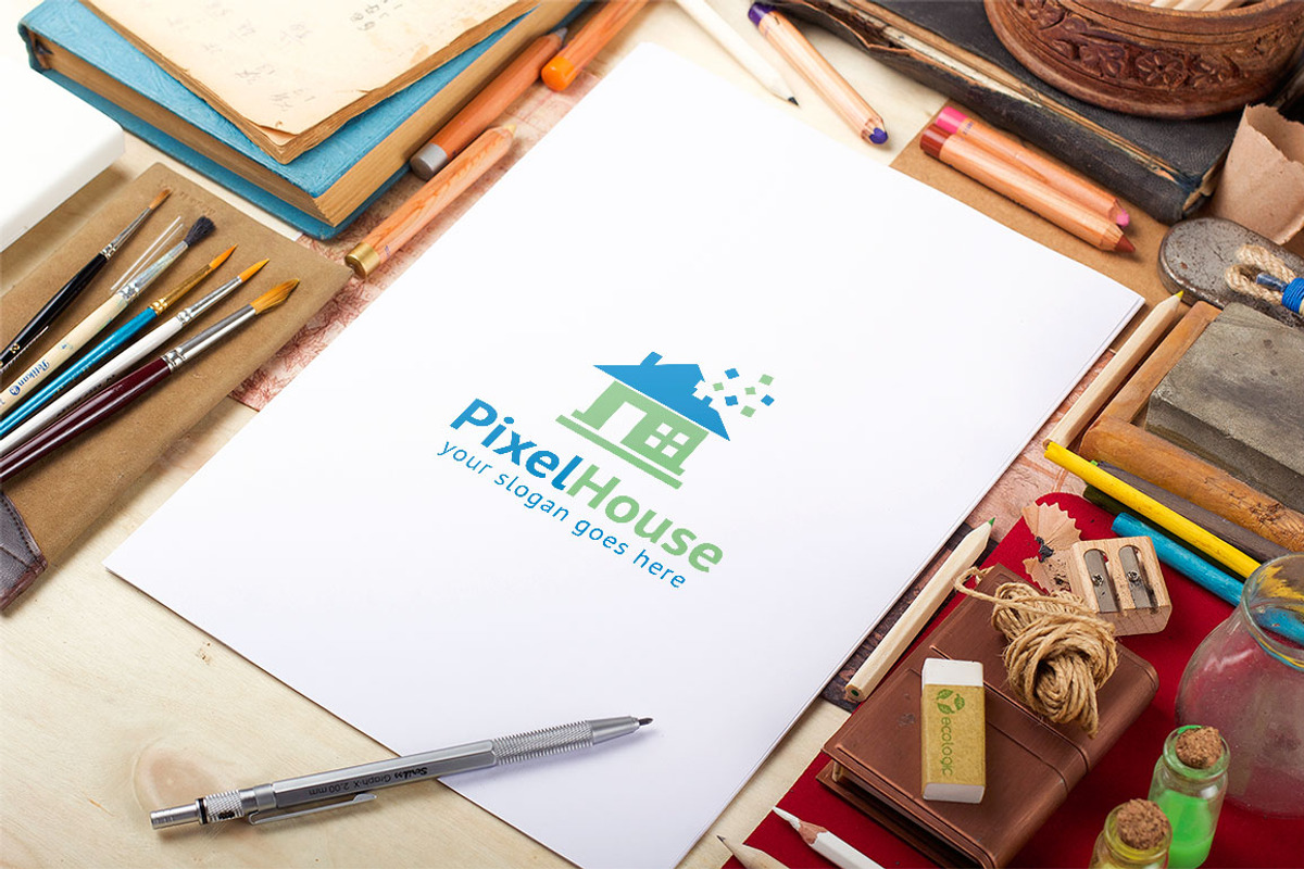 Pixel House Logo, a Branding & Logo Template by Dotnpix