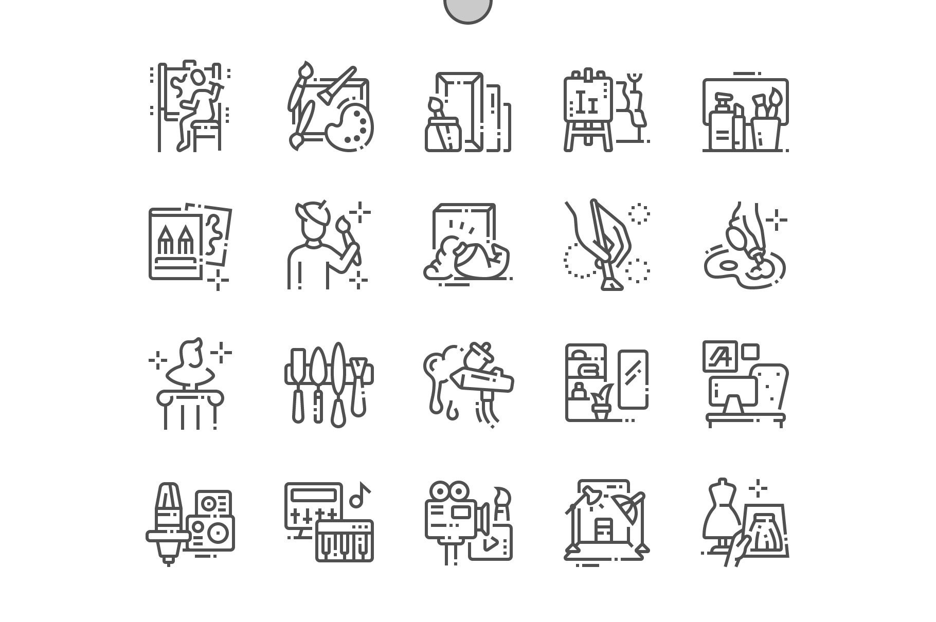 Artistic Studio Line Icons, an Outline Icon by Palau