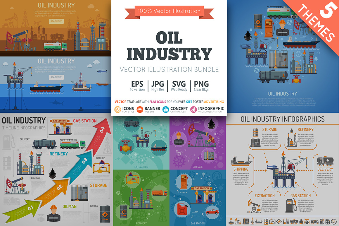 Oil Industry | Technology Illustrations ~ Creative Market