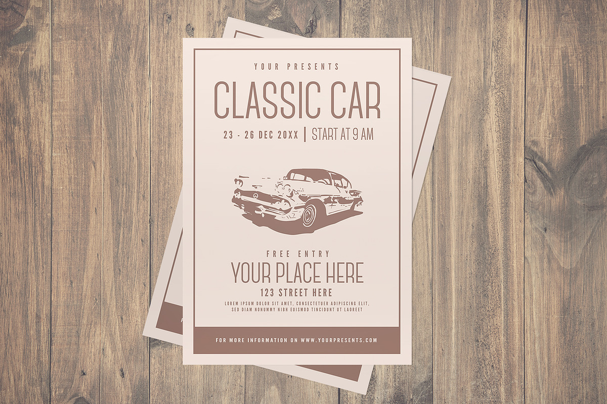 Classic Car Flyer, a Flyer Template by lilyshop