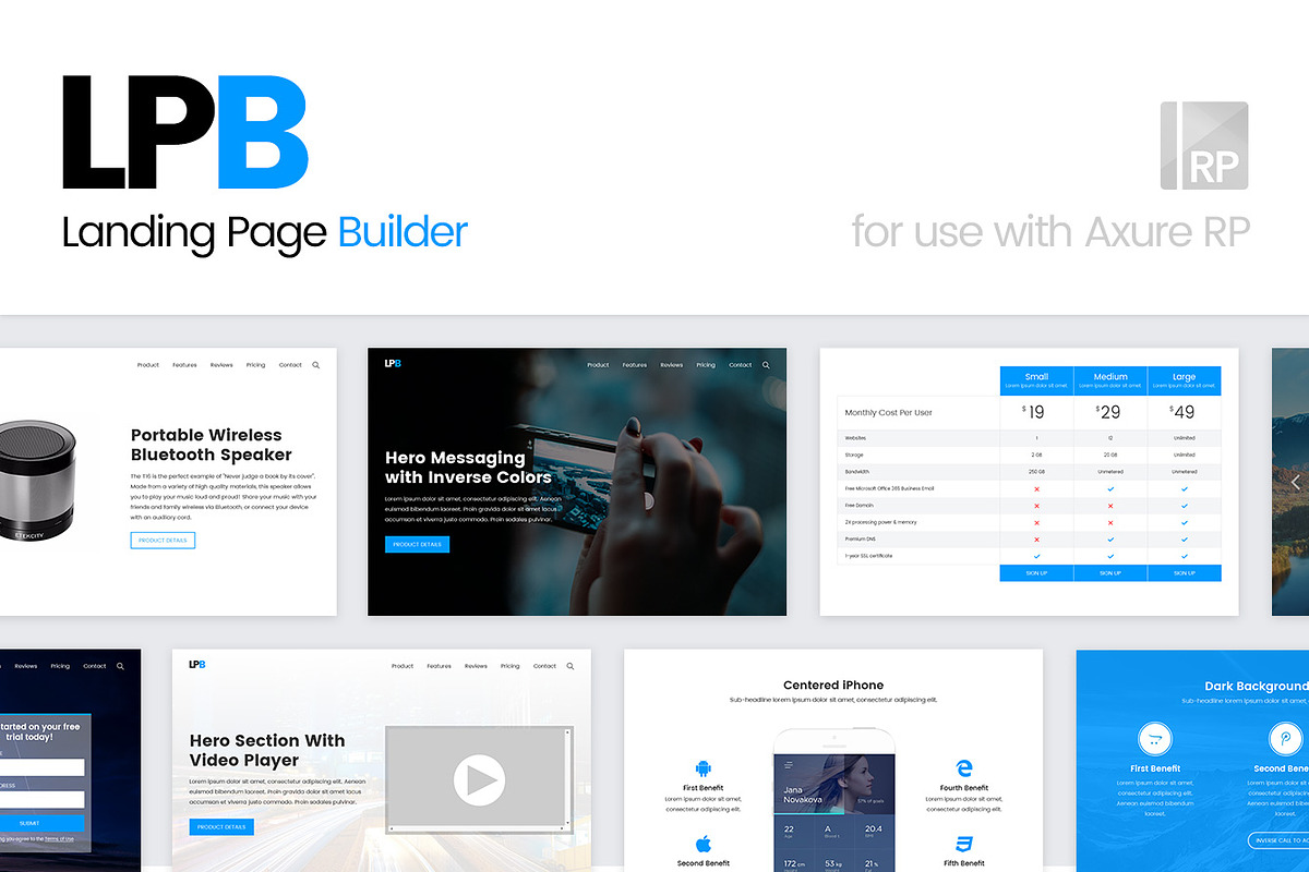 Axure Landing Page Builder, a Landing Page Template by Axure Themes