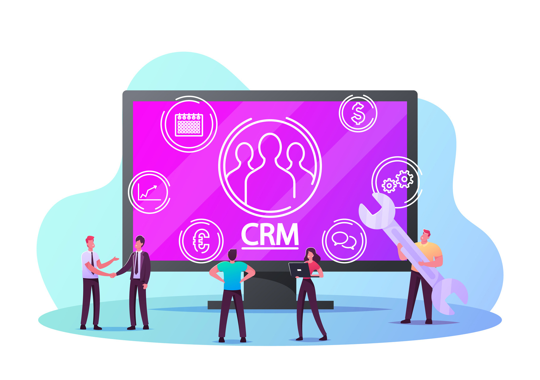 Crm System, Customer Relationship, a Person Illustration by Double ...