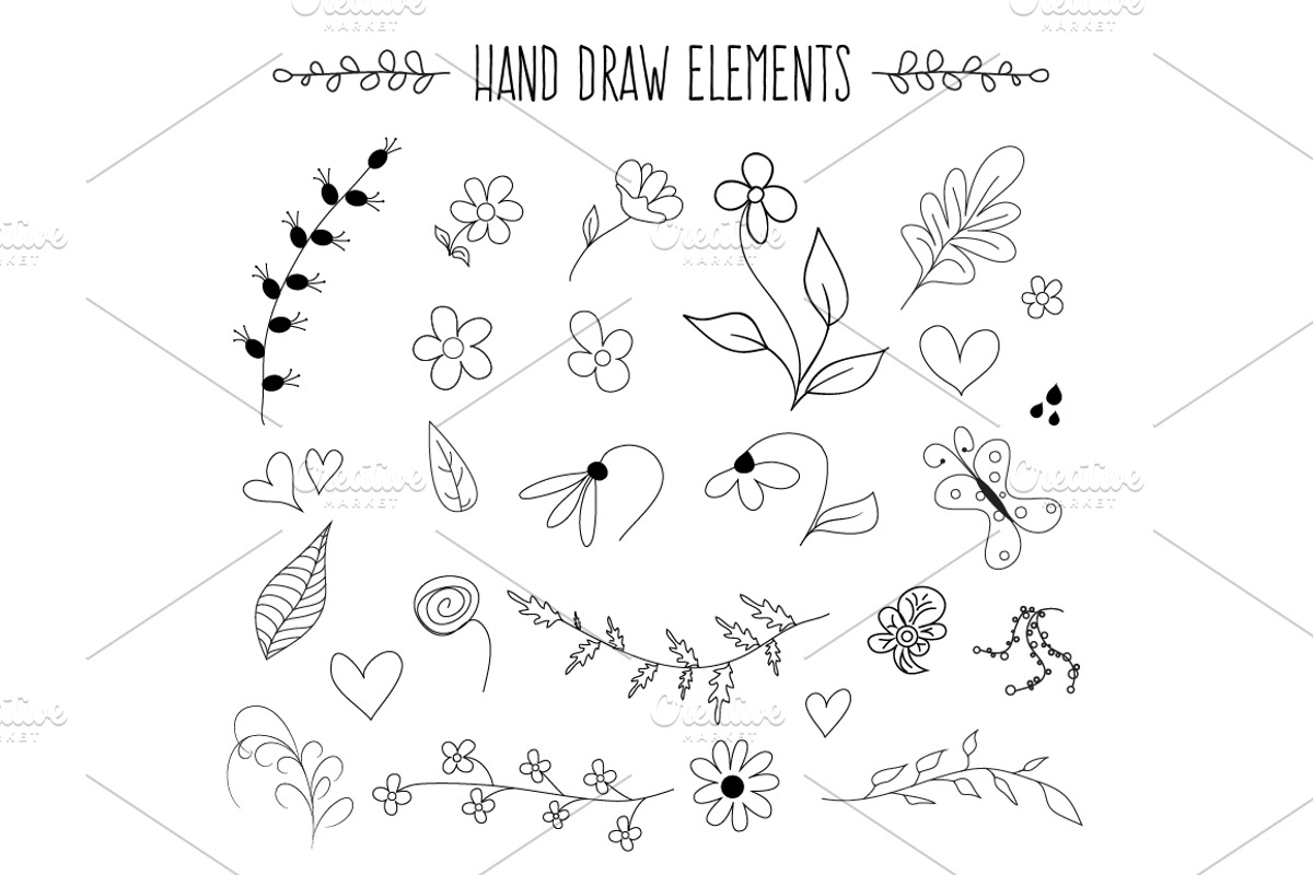 Hand Draw Elements, a Templates & Theme by gina_art