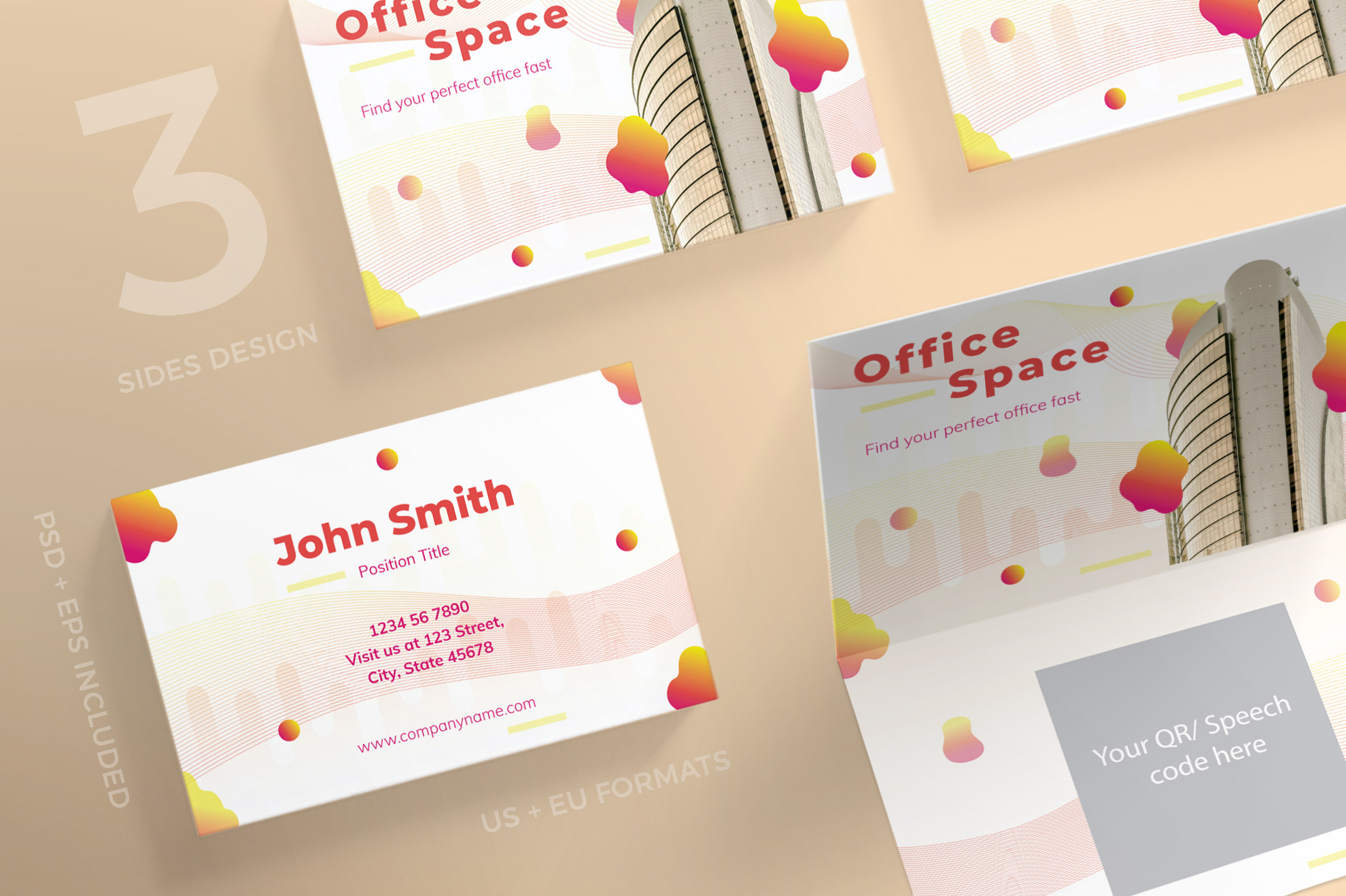 Business Cards | Office Space, a Business Card Template by Amber Graphics