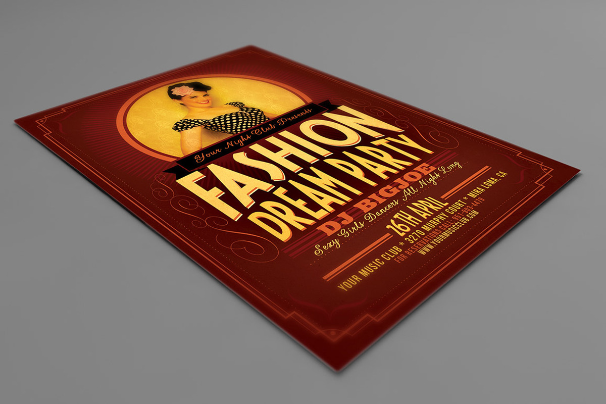 Fancy Retro Flyer Template, a Flyer Template by JumboDesign | Creative ...