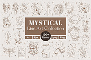 Mystical Line Art Collection, a Decorative Illustration by AnnArt