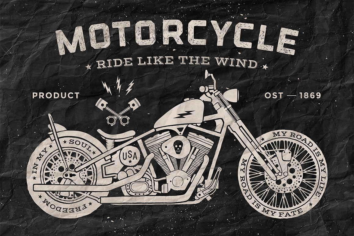 Vintage motorcycle old school style, an Education Illustration by Foxys ...