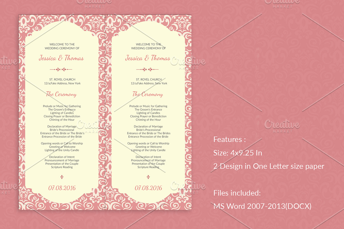 Elegant Wedding Program Template, an Invitation Template by retrographix
