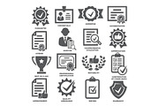 Approvement and accreditation icons, a Technology Illustration by IhorZigor