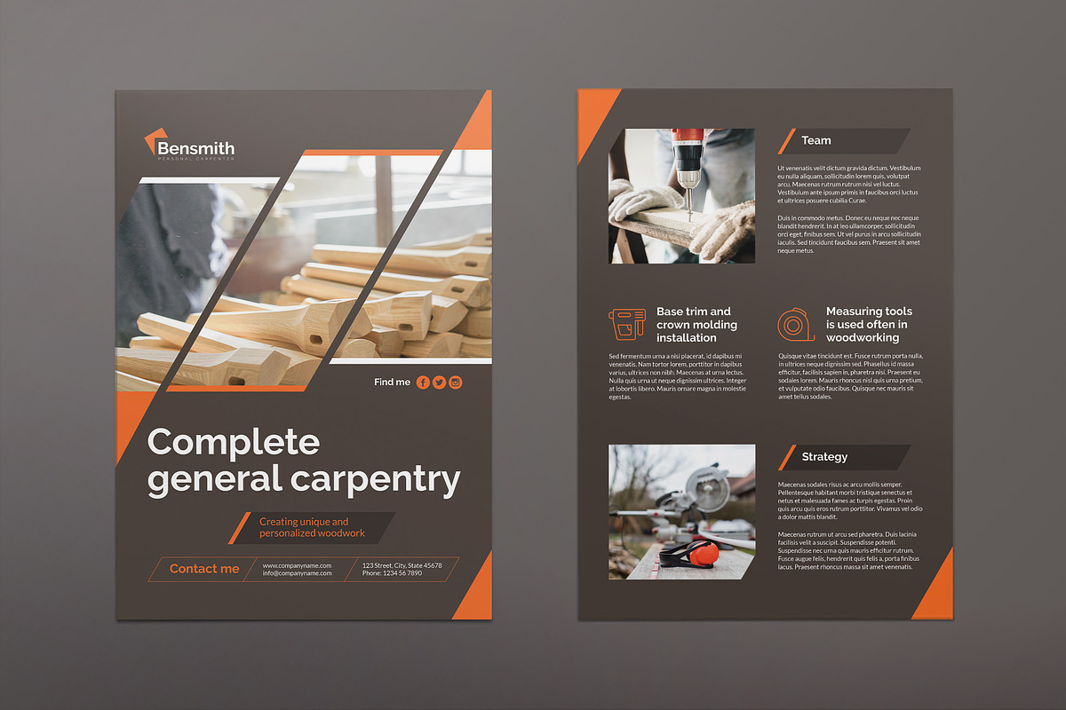 Carpenter Flyer, a Flyer Template by TemplatesNow!