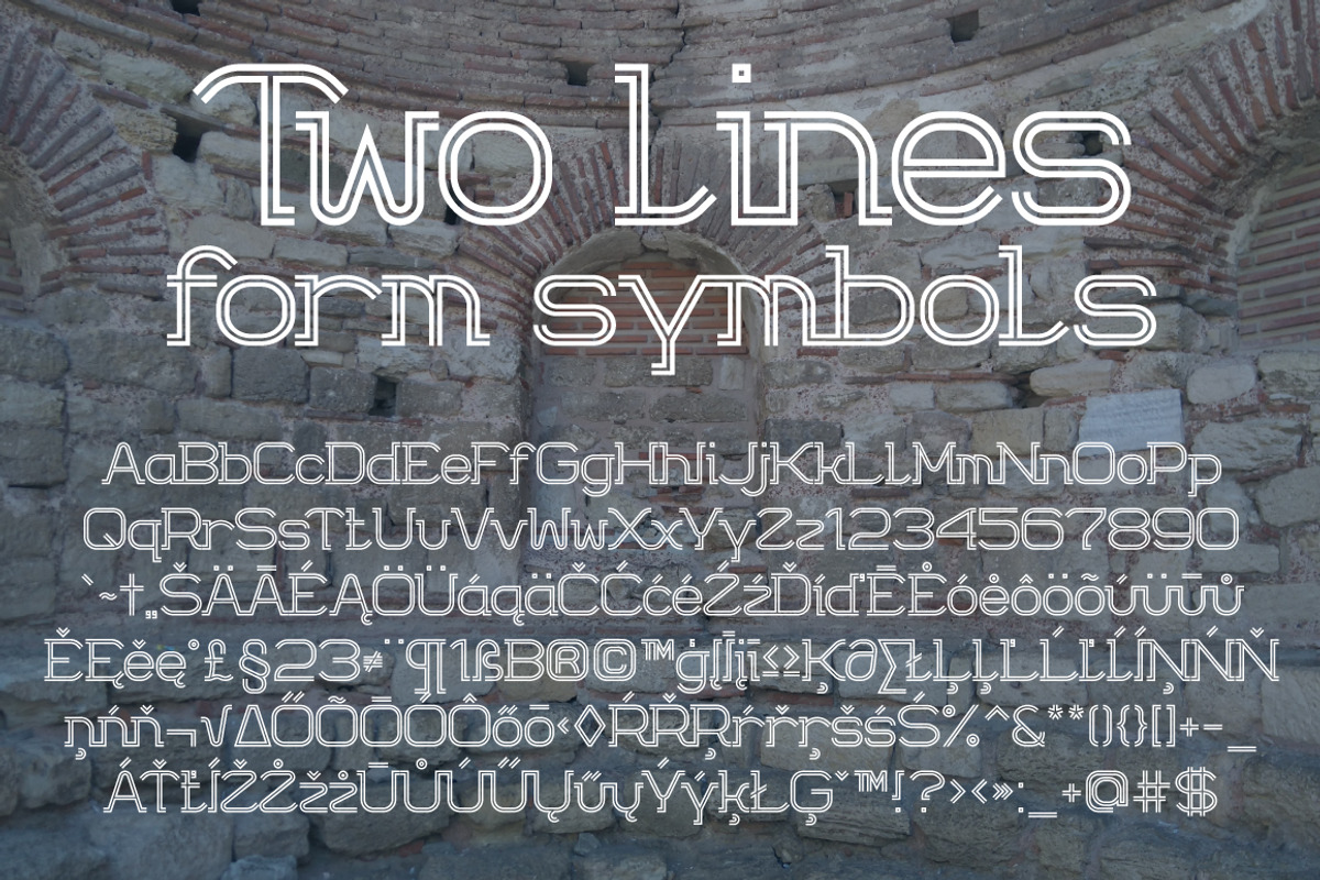 Twoline font two line symbols, a Slab Serif Font by Guten Tag Vector