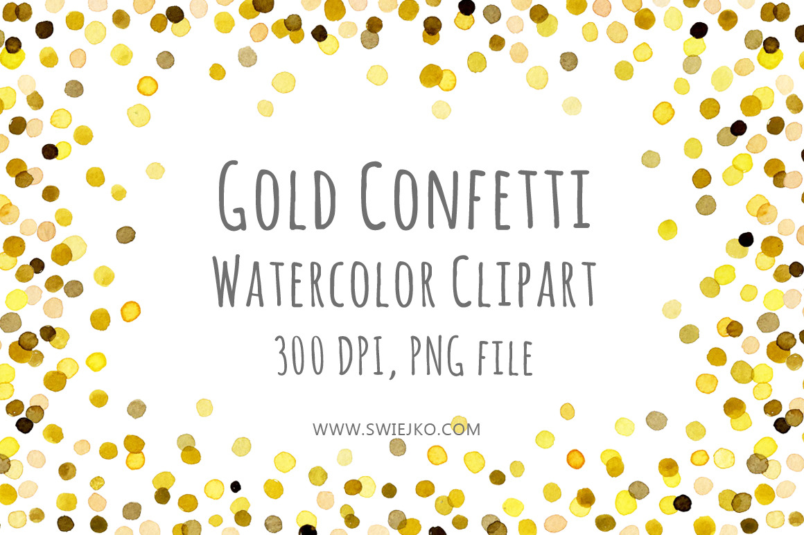 Watercolor Frame, Confetti, an Object Graphic by swiejko | Creative Market
