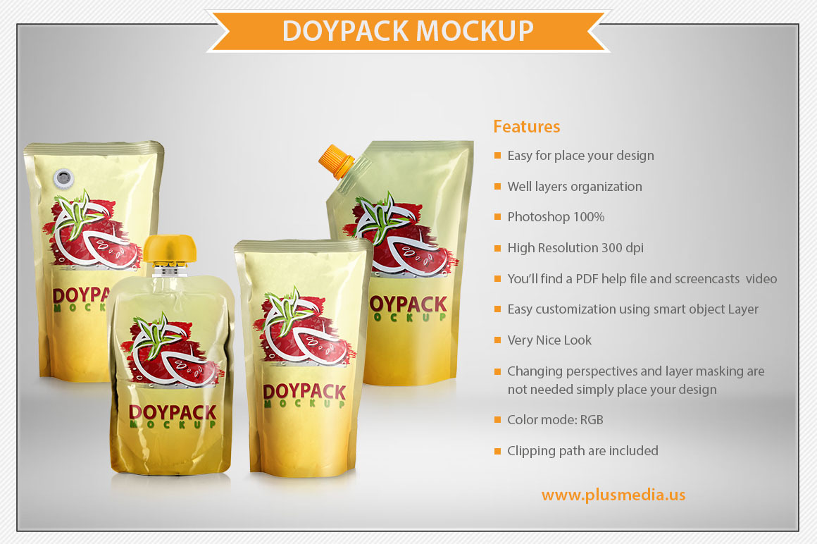 Doypack Psd Mockup, a Packaging Mockup by Plus Media