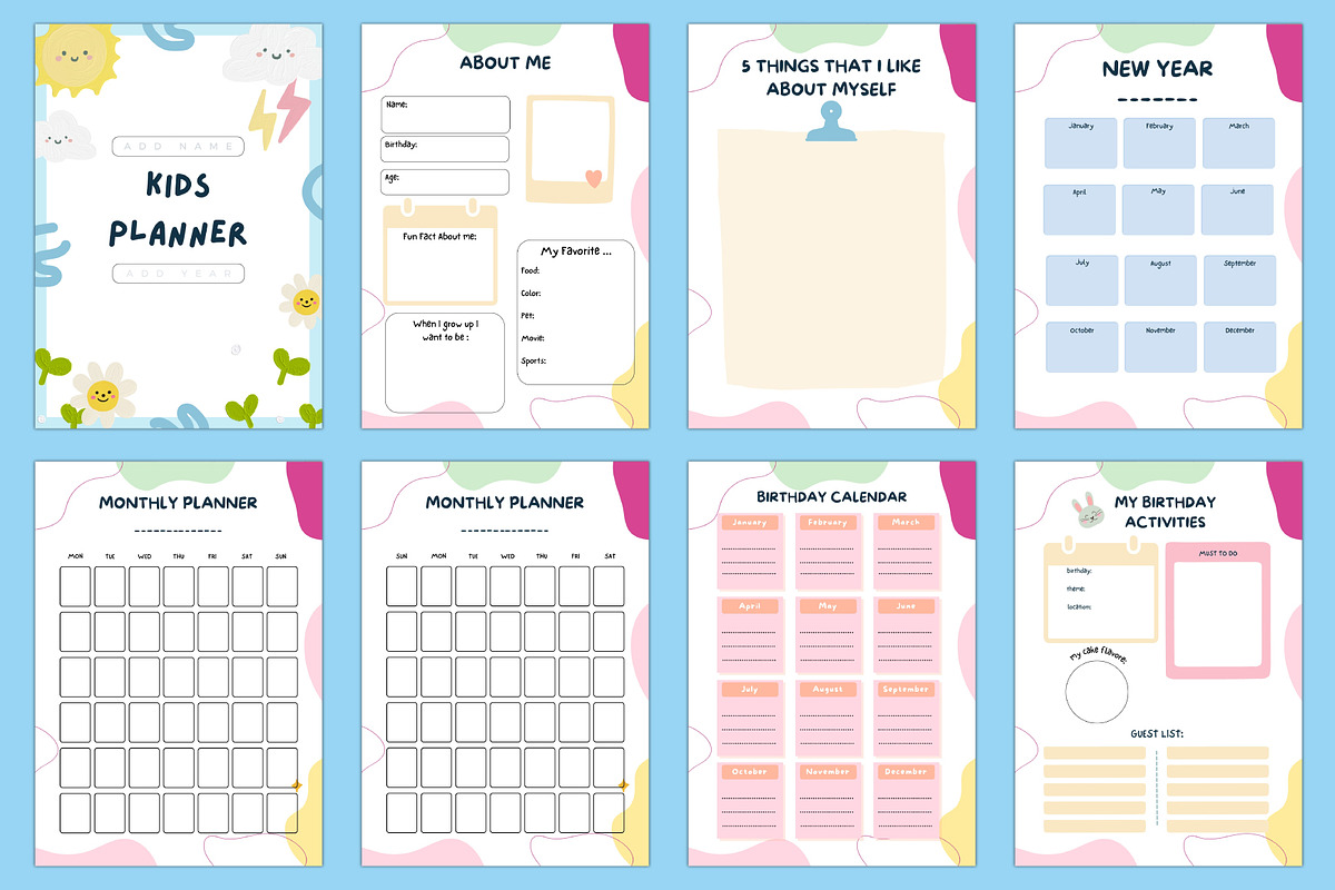 Editable Full Year Activities Kids