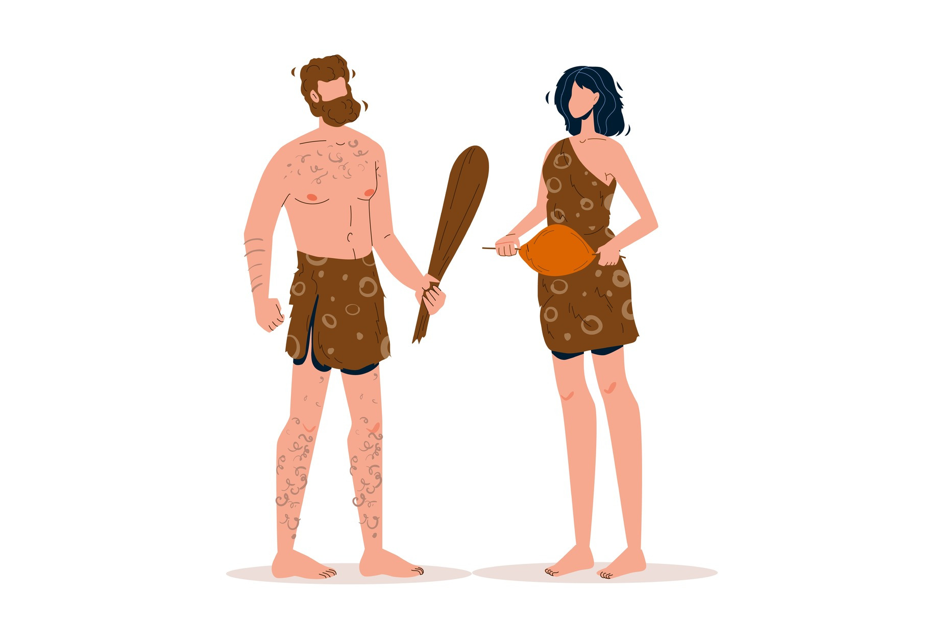 Caveman Primitive Man Talking With, a Food Illustration by pikepicture