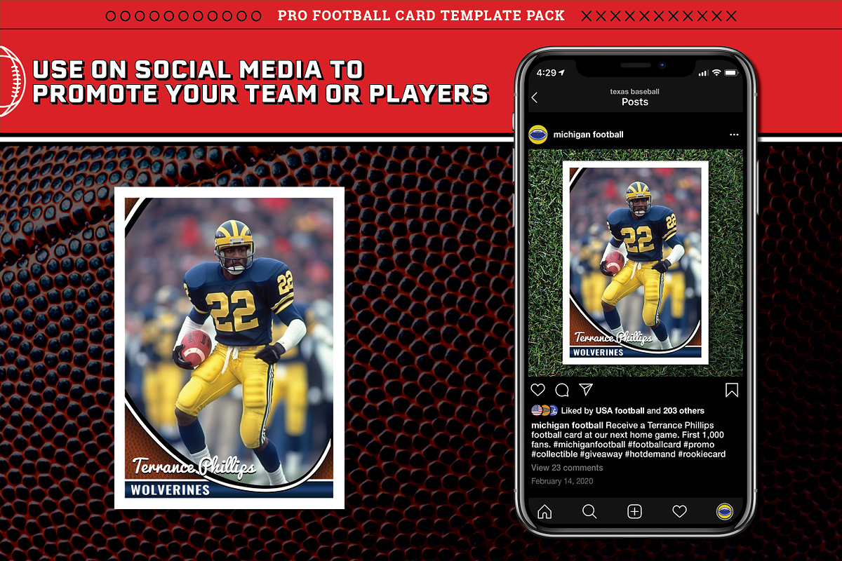 Pro Football Card Templates