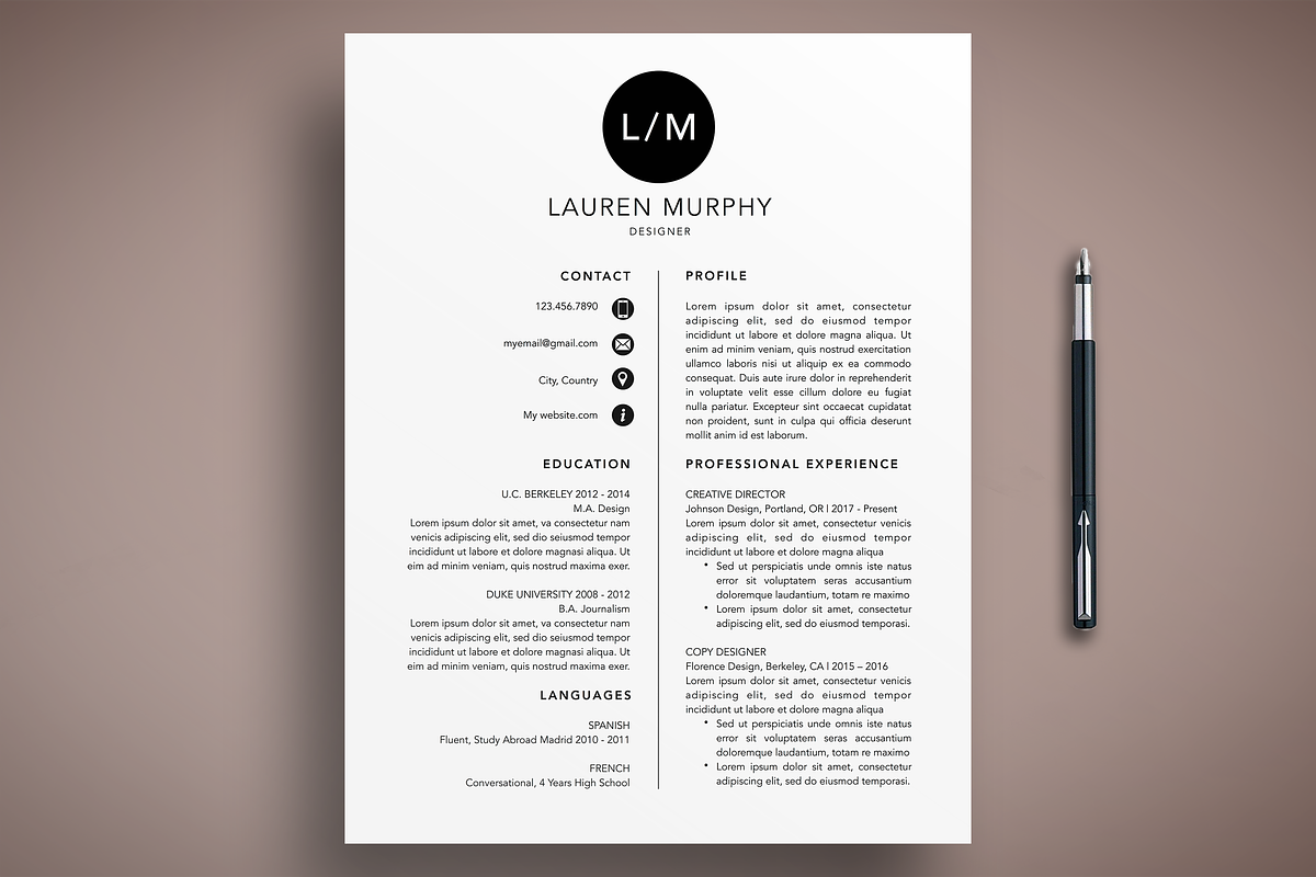 Modern Resume CV Template Teacher, a Resume Template by The Creative Resume