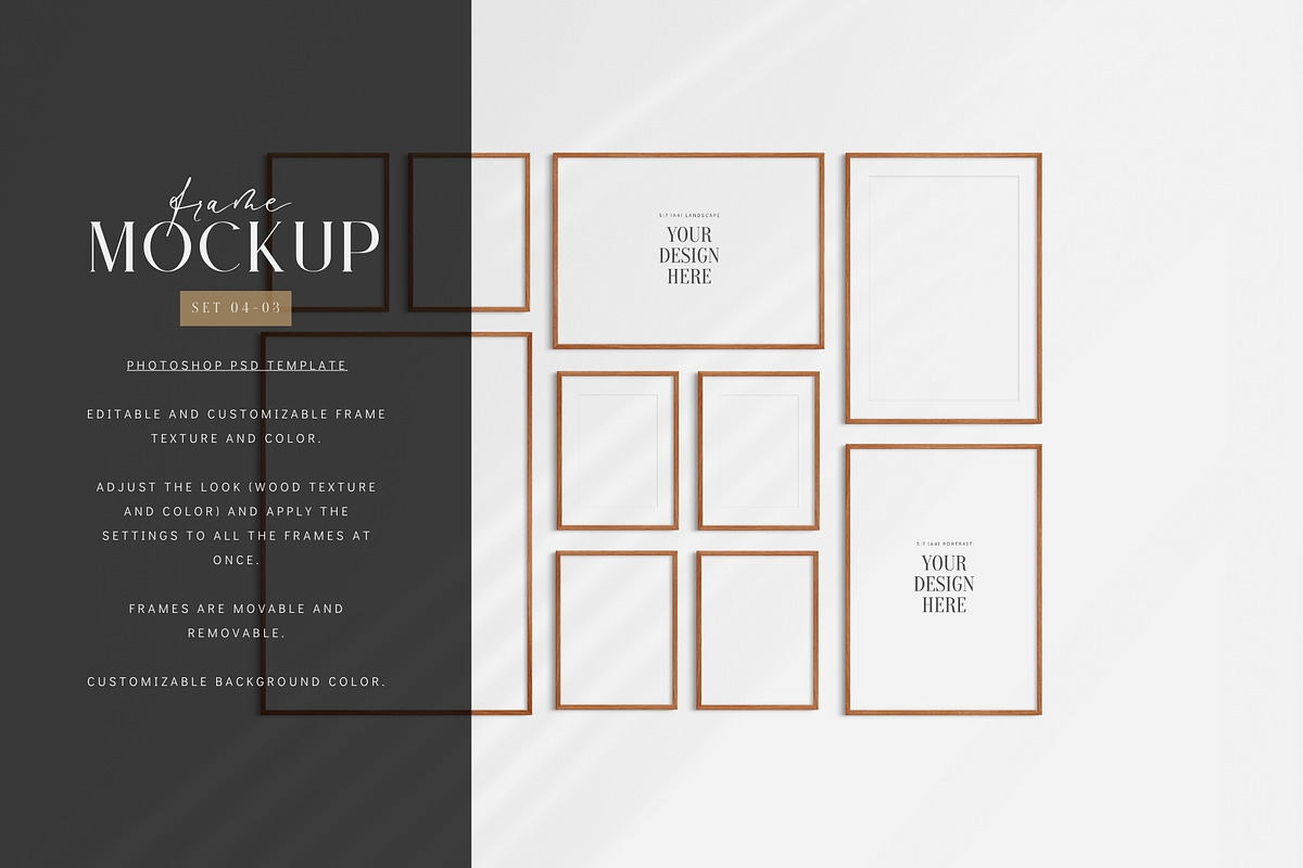 Gallery Wall Mockup | Frame Mockup Set of 10 Frames