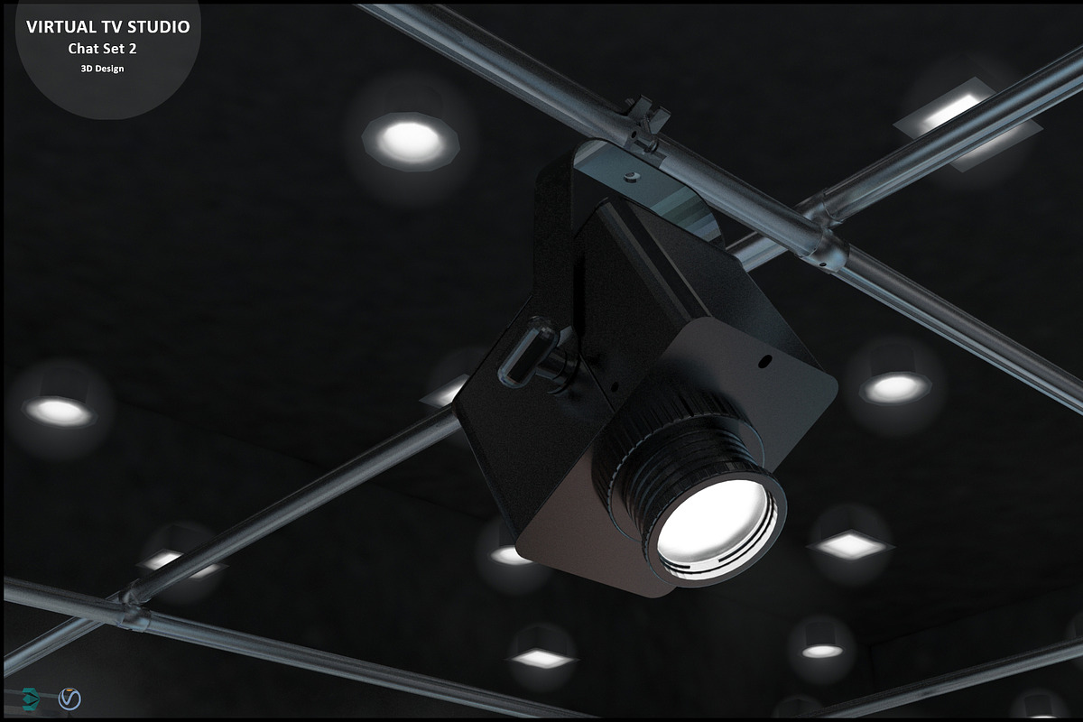 Virtual TV Studio Chat Set 2