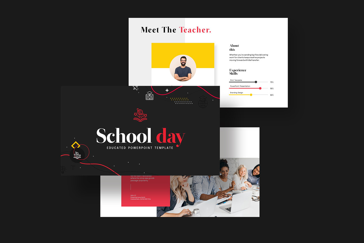 School-Day Presentation Template, a Presentation Template by ...