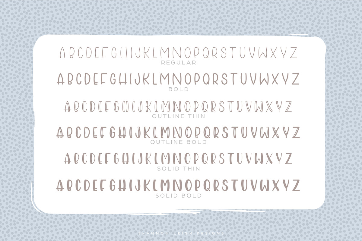Speckled Nest Font Family (Set of 6), a Sans Serif Font by Shannon ...